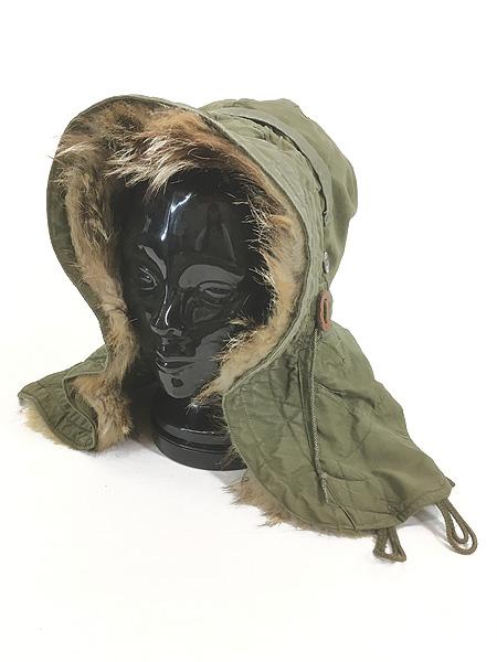 雑貨 古着 50s 米軍 US M-1951 ミリタリー モッズ パーカー用 アタッチメント コヨーテファー フード 帽子 ?@ 古着