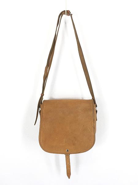 雑貨 古着 70s 本革 レザー ハンティング ショルダー バッグ 古着