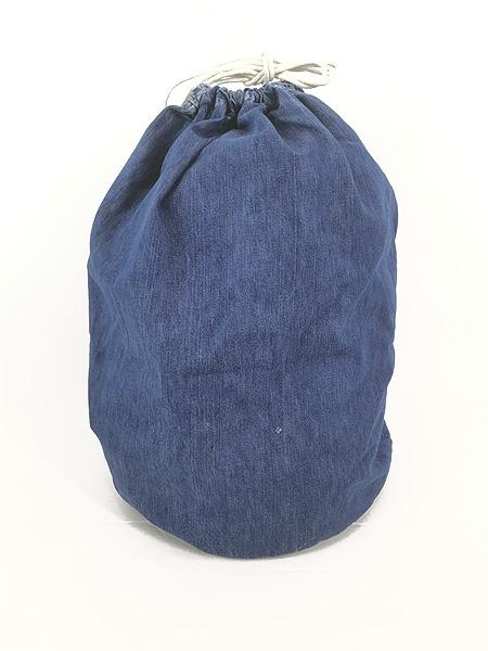 雑貨 古着 40s 米軍 インディゴ デニム 巾着型 ランドリー バッグ 中型 古着