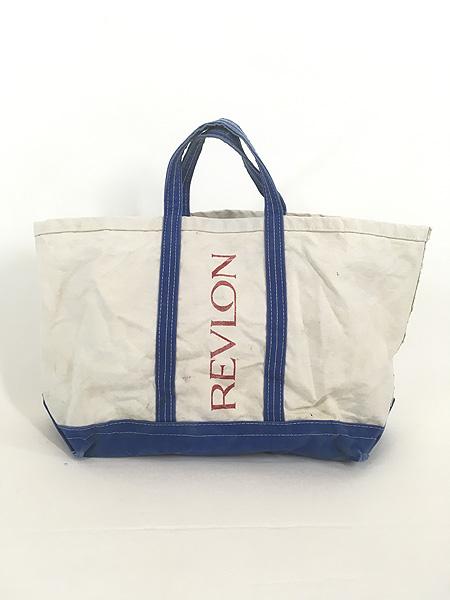 雑貨 古着 USA製 atlantic 「REVLON」 キャンバス トート バッグ 大型