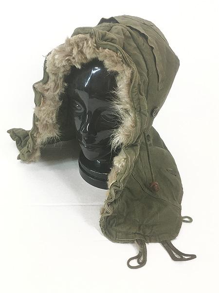 雑貨 古着 70s 米軍 US M-1951 ミリタリー モッズ パーカー用 アタッチメント コヨーテファー フード 帽子