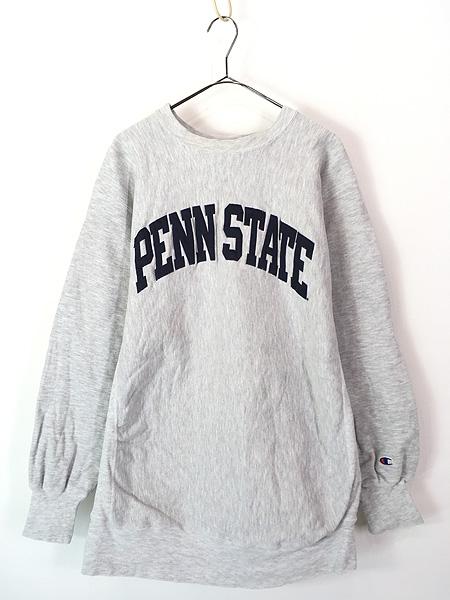 古着 90s USA製 Champion Reverse Weave 「PENN STATE」 ナイロン パッチ リバース スウェット XXL 古着