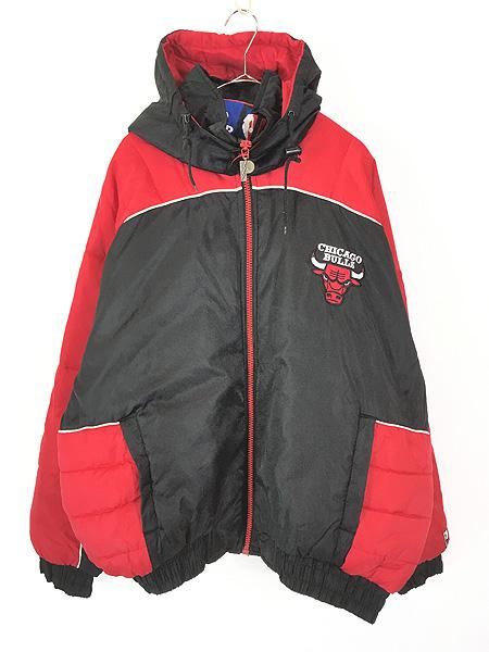 古着 90s NBA Chicago BULLS 2way パデット ウォームアップ ジャケット パーカー XXL