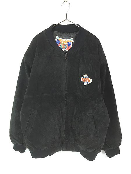 古着 00s Jeff Hamilton 「SUPER BOWL」 NFL スーパーボウル 本革 オールレザー レーシング ジャケット XL