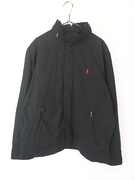 古着 Polo Ralph Lauren 裏地 フリース 2way パデット ジャケット 黒 L 古着