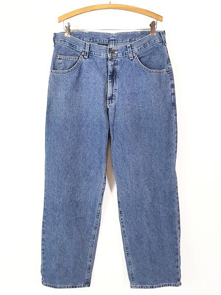 古着 90s Lee Dungarees ×Buddy Lee 「Can't Bust'em」 ブルー デニム ワーク パンツ ジーンズ ストレート W34 L30