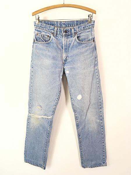 古着 70s USA製 Levi's 505-0217 「66後期」 シングル ダメージ リペア デニム パンツ ジーンズ スリム W30 L29