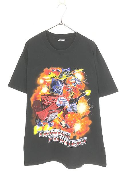 古着 00s USA製 Transformers トランスフォーマー 蓄光 プリント ロボット ムービー Tシャツ XL 古着