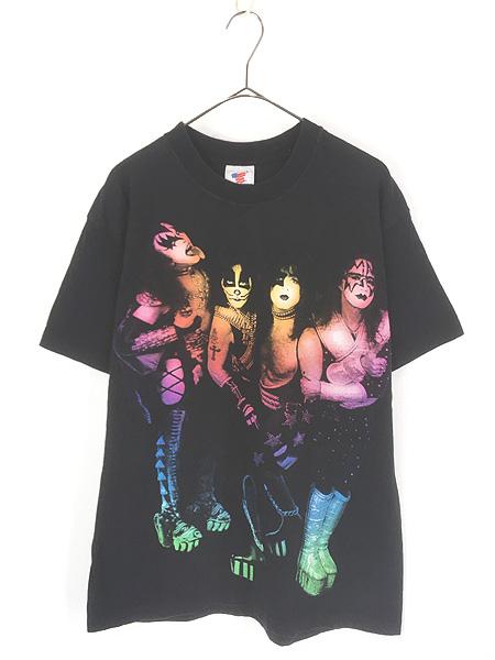 古着 90s KISS 「They're Back」 キッス ALIVE / WORLDWIDE ツアー メタル ロック バンド Tシャツ L ミント!!
