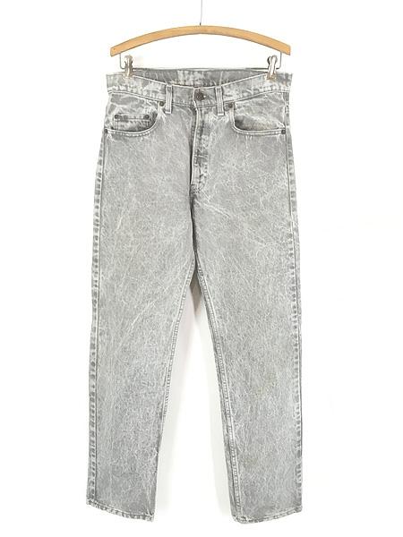 古着 80s USA製 Levi's 505-0261 ケミカル アシッド グレー デニム パンツ ジーンズ スリム W32 L31