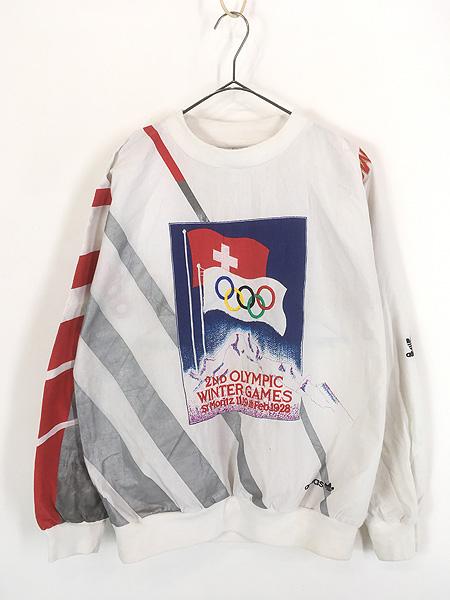古着 80s adidas St Moritz 第2回 冬季オリンピック プルオーバー ジャケット S 古着