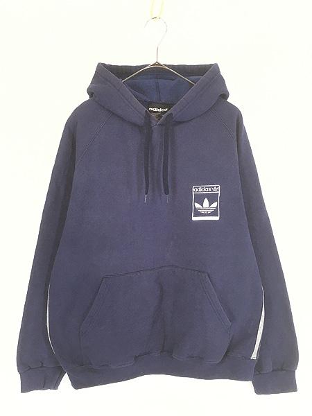 古着 90s USA製 adidas トレフォイル 刺しゅう 3ライン ラグラン スウェット パーカー L 古着