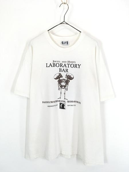 古着 90s Jekyll & Hyde's Laboratory Bar ジキル&ハイド 双生スカル ホラー ムービー ミュージカル Tシャツ XL位