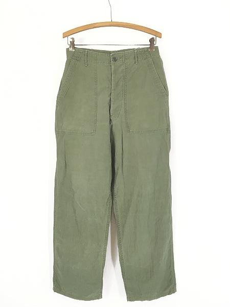 古着 60s 米軍 US ARMY 「初期」 8.5oz コットンサテン ミリタリー ベイカー パンツ ストレート M