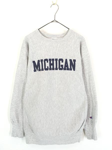 古着 90s USA製 Champion Reverse Weave 「MICHIGAN」 カレッジ リバース スウェット XL 古着