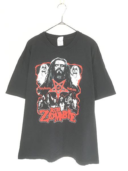 古着 00s Rob Zombie 「Human Blood keeps them Alive Forever!」 Asylum of Satan ヘヴィ メタル ロック バンド Tシャツ XL