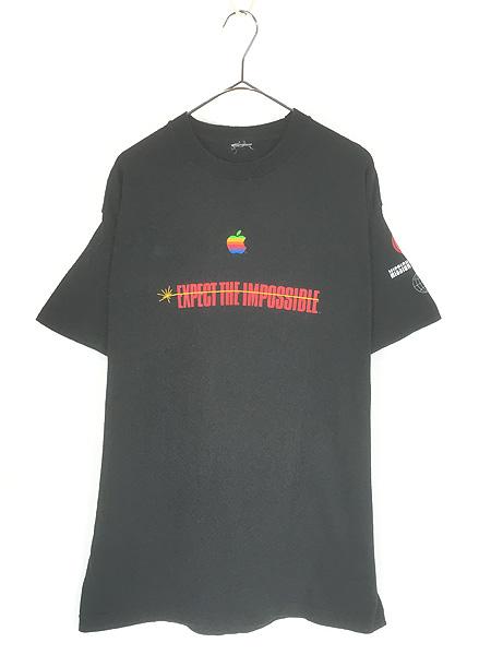 古着 90s Apple × Mission Impossible 「Expect the Impossible」 指紋 映画 ムービー ソフトウェア Tシャツ XL位 ミント!!