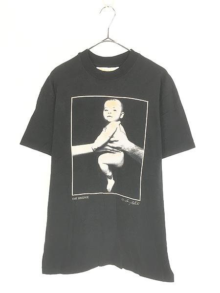 古着 90s USA製 Larry Labonte 「The Bridge」 ベビー フォト アート Tシャツ XL位