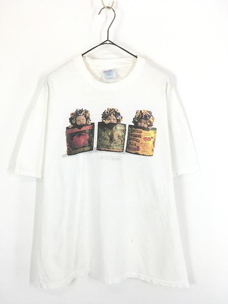 古着 90s USA製 Anne Geddes 赤ちゃん ベビー フラワー フォト アート Tシャツ XL