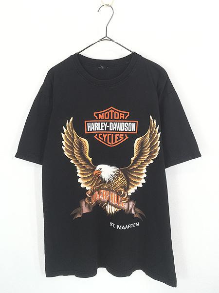 古着 00s- HARLEY DAVIDSON バー&シールド イーグル 両面 プリント Tシャツ XL位 古着