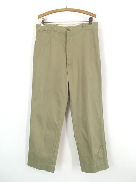 古着 50s Burlington 「Cramerton Army Cloth」 Sanforized スタンプ アーミー ツイル チノ パンツ チノパン ストレート W32 L30