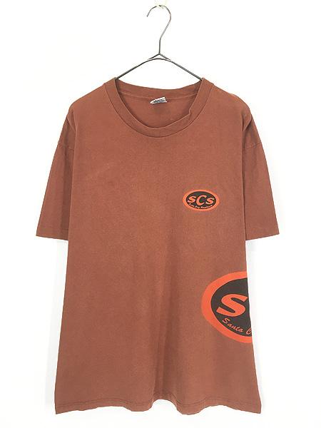 古着 80s USA製 Santa Cruz Skateboards 「SCS」 マルチ ロゴ 100%コットン オールド スケート Tシャツ レンガ!! L
