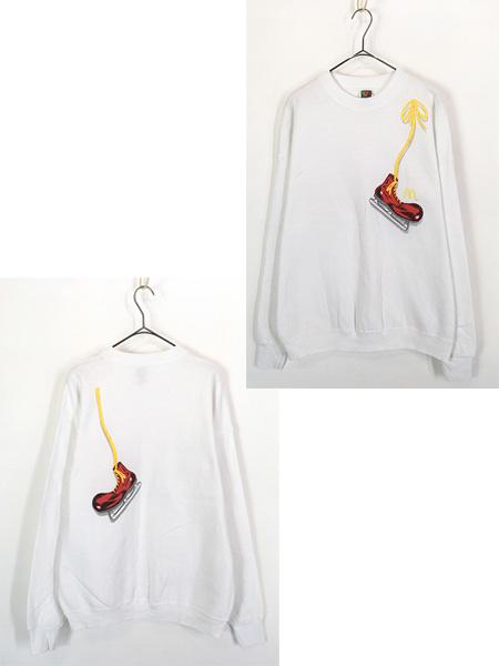 古着 90-00s McDonald's マクドナルド ドナルド 肩掛け スケート シューズ だまし絵 スウェット トレーナー XL 古着
