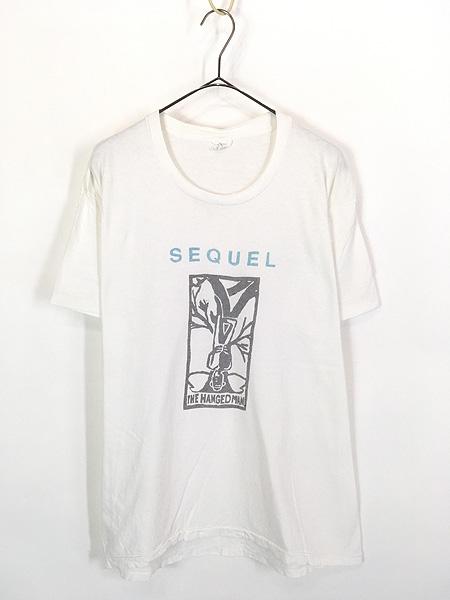 古着 90s USA製 John Weitz 「THE HANGED MAN」 タロットカード 染込み プリント Tシャツ XL 古着