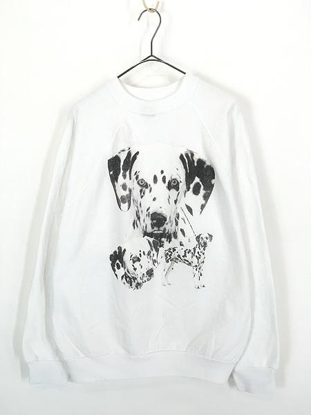 古着 90s USA製 犬 ダルメシアン アニマル スウェット トレーナー L 古着