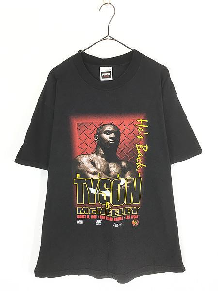 古着 90s Mike Tyson vs Peter McNeeley 「He's Back」 タイソン ボクシング 復帰 試合 記念 Tシャツ XL 古着