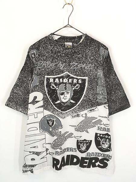 古着 90s Los Angeles Raiders レイダース 豪華 オールオーバー Tシャツ L 古着