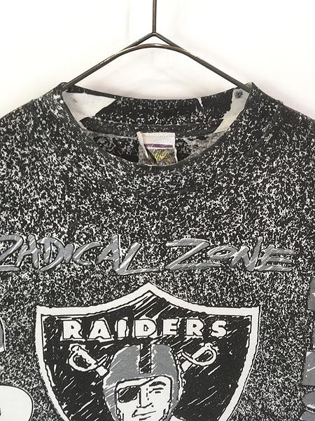 古着 90s Los Angeles Raiders レイダース 豪華 オールオーバー T