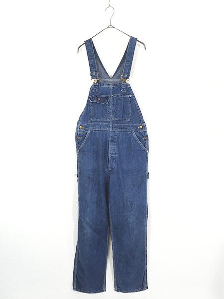 古着 60-70s Carhartt ガチャポケ デニム ワーク オーバーオール W35 L30 古着