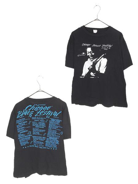古着 90s Chicago Blues Festival ジャズ ブルース ミュージック フェス パキ綿 Tシャツ M