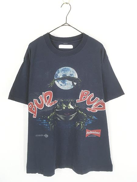 古着 90s Budweiser バドワイザー 「THIS BUD'S FOR YOU」 ビール 企業 カエル Tシャツ XL位 古着