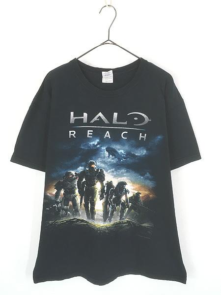 古着 10s Halo Reach ヘイロー X-BOX FPS ゲーム グラフィック Tシャツ L 古着