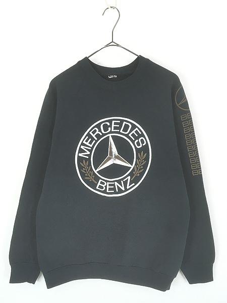 古着 90s Mercedes Benz ベンツ 自動車 企業 アーム プリント ブートレグ スウェット トレーナー XL位 古着