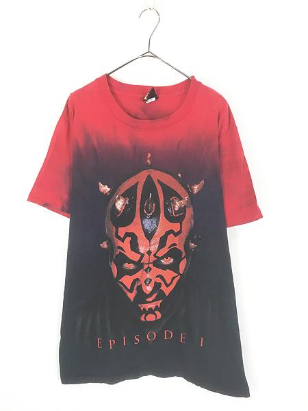 古着 90s USA製 STAR WARS 「Sith」 ダース モール BIG フェイス プリント Tシャツ XL 古着