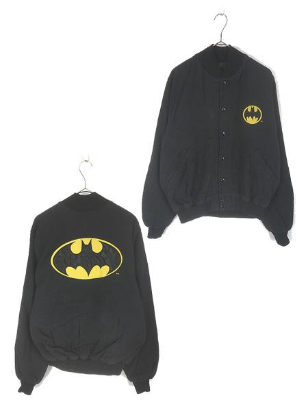 古着 80s USA製 BATMAN バットマン アメコミ ヒーロー マーク パッチ コットン ツイル スタジャン ジャケット M 古着