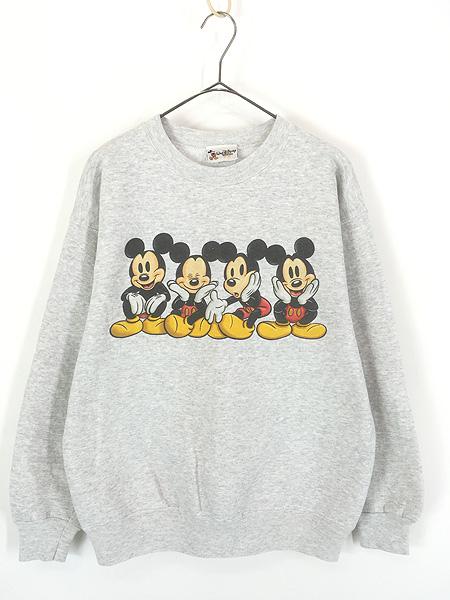 古着 90s USA製 Disney おすわり ミッキー スウェット トレーナー M 古着