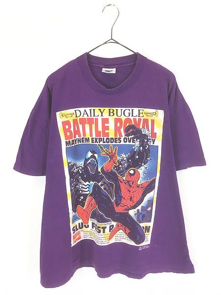 古着 90s USA製 Marvel Spider Man 「Venom's Revenge!」 スパイダーマン ヴェノム アメコミ ヒーロー Tシャツ XL 古着