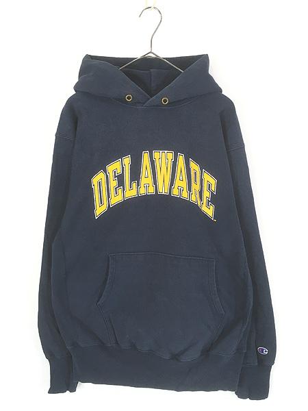 古着 90s USA製 Champion Reverse Weave 「DELAWARE」 カレッジ リバース スウェット パーカー XL 古着
