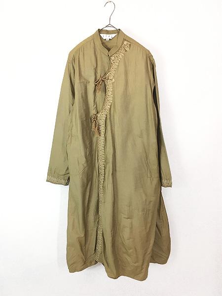 レディース 古着 90s SOUL レース風 刺しゅう チャイナカラー ライト ガウン コート L位 古着