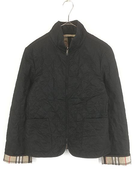 レディース 古着 England製 Burberry London 裏地 ハウスチェック フルジップ キルティング ジャケット M 古着