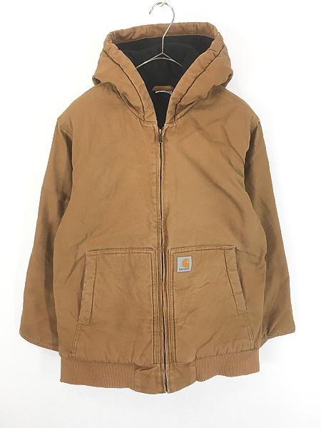 レディース 古着 Carhartt ブラウン ダック 防寒 パデット アクティブ パーカー ジャケット L
