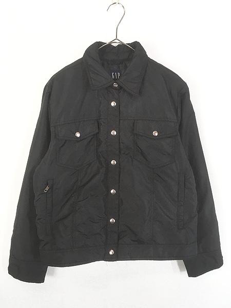 レディース 古着 00s GAP 中綿 パデッド ブラック ナイロン トラッカー ジャケット L
