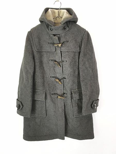 レディース 古着 70s 英国製 Gloverall トグル ボタン ウール ダッフル コート グレー L位 古着