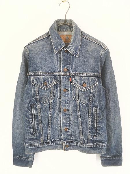 レディース 古着 80s USA製 Levi's 70506-0216 ハンド ポケット付 濃紺 ブルー デニム トラッカー ジャケット Gジャン 34 L位 古着