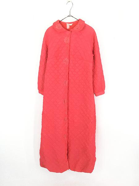 レディース 古着 80s Basila  花 フラワー パッチ刺しゅう 丸襟 キルティング コート M位 古着