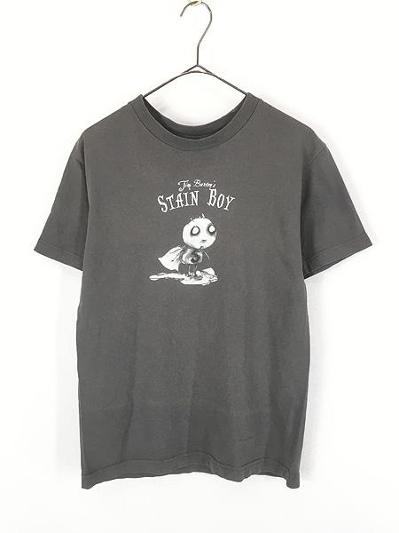 レディース 古着 00s USA製 Tim Burton 「STAIN BOY」 ステインボーイ 短編 フラッシュ アニメーション Tシャツ S 古着